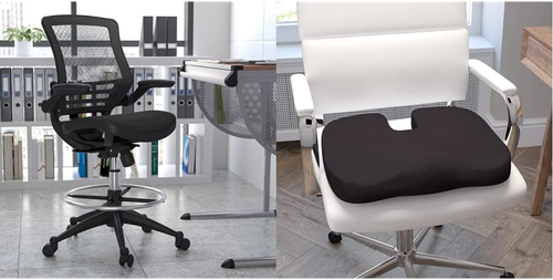 Drafting Stools, Black & Seat Cushion for Office Chair - Certipur-Us ...