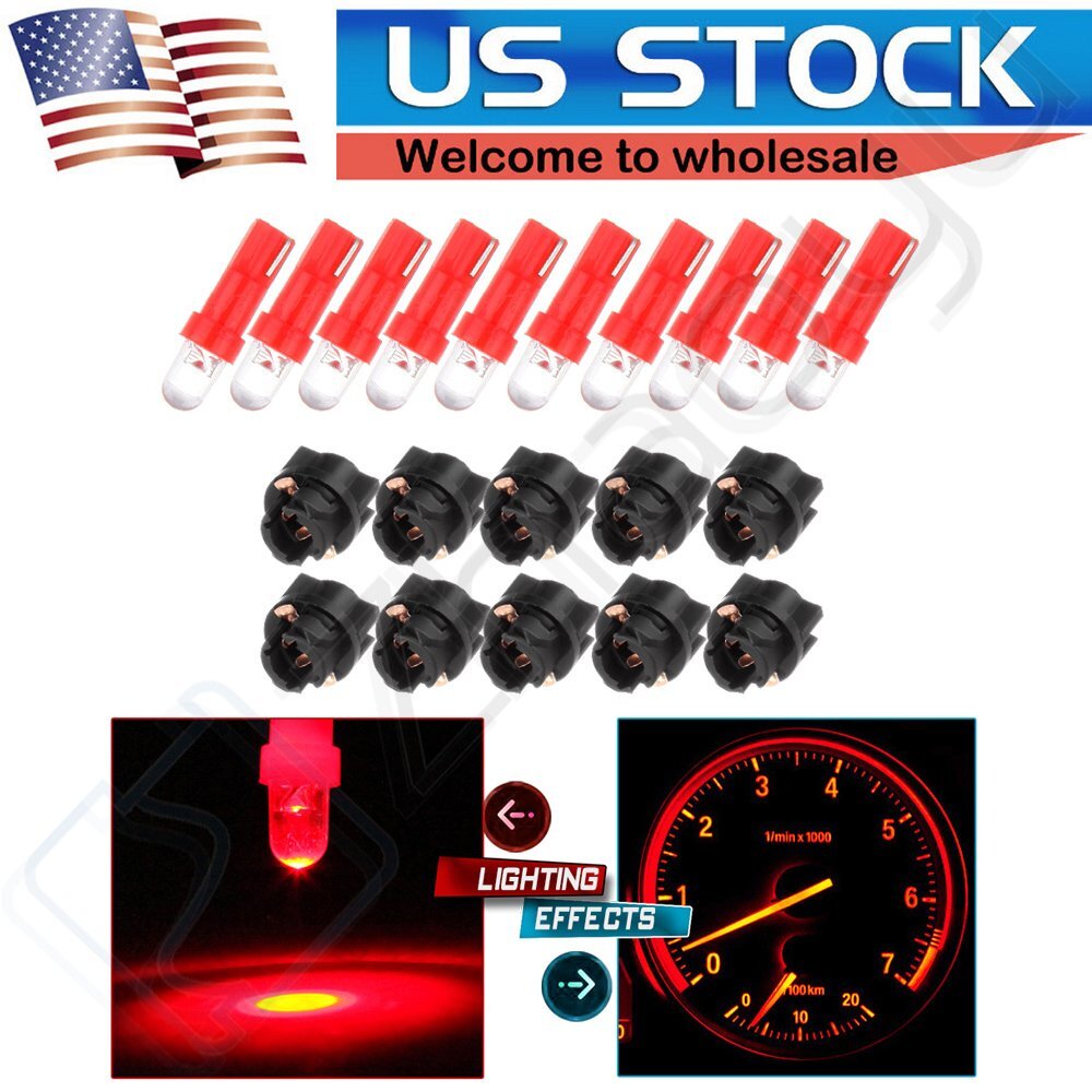 10x 73 74 2721 T5 Twist Socket PC74 Instrument Panel Cluster Red Dash ...