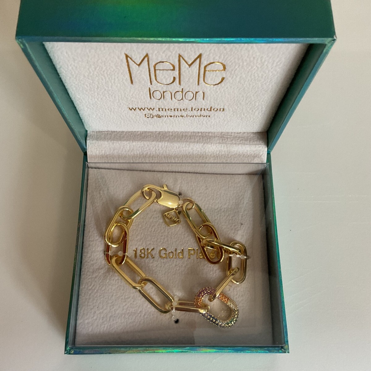 Memes London Bracelet High Five Men's Bracelet Blue With Gold