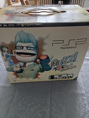Sony PlayStation 2 PS2 Slim OVP + Buzz Controller + Buzz Spiel ...