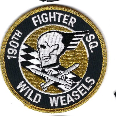 PATCH USAF 190TH FIGHTER SQ FS WILD WEASELS TINSEL IDAHO AIR GUARD JT26 ...