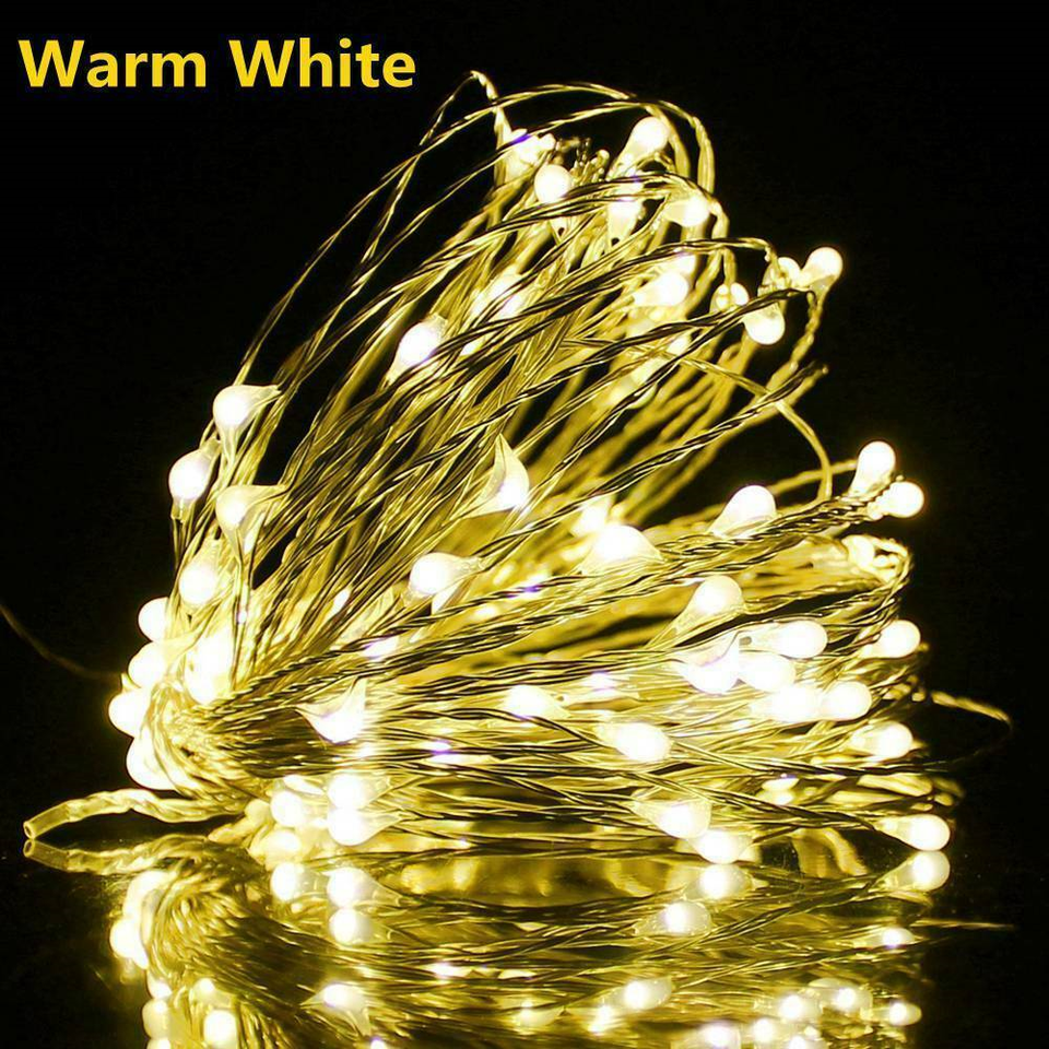 50/100/200LED DIY Micro Copper Wire Fairy String Lights Party Decor USB ...