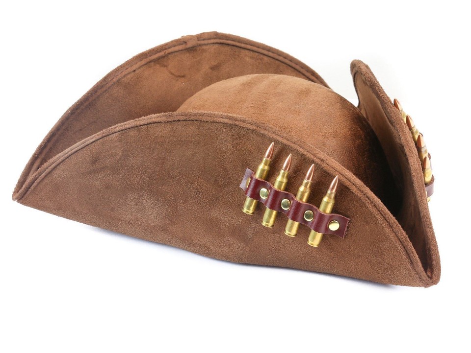 Brown Pirate Bullet Hat Captain Jack Sparrow Real .223 M16 Brass Bullet ...