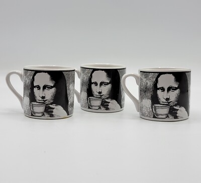 Mona Lisa Riviera Van Beers Signature Espresso Coffee 6 oz Cup Mug Set ...