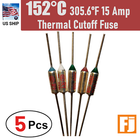5 Pieces Thermal Fuse Cutoff RY TF | 152°C 305.6°F | 15Amp | 250V A31 ...