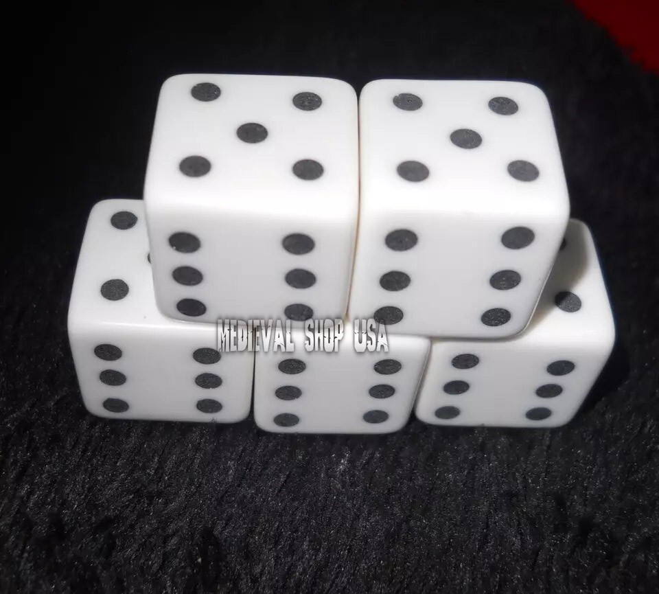 5 Rare Unique Dice Six Sided Square 16mm Dice with wooden & Enamel ...