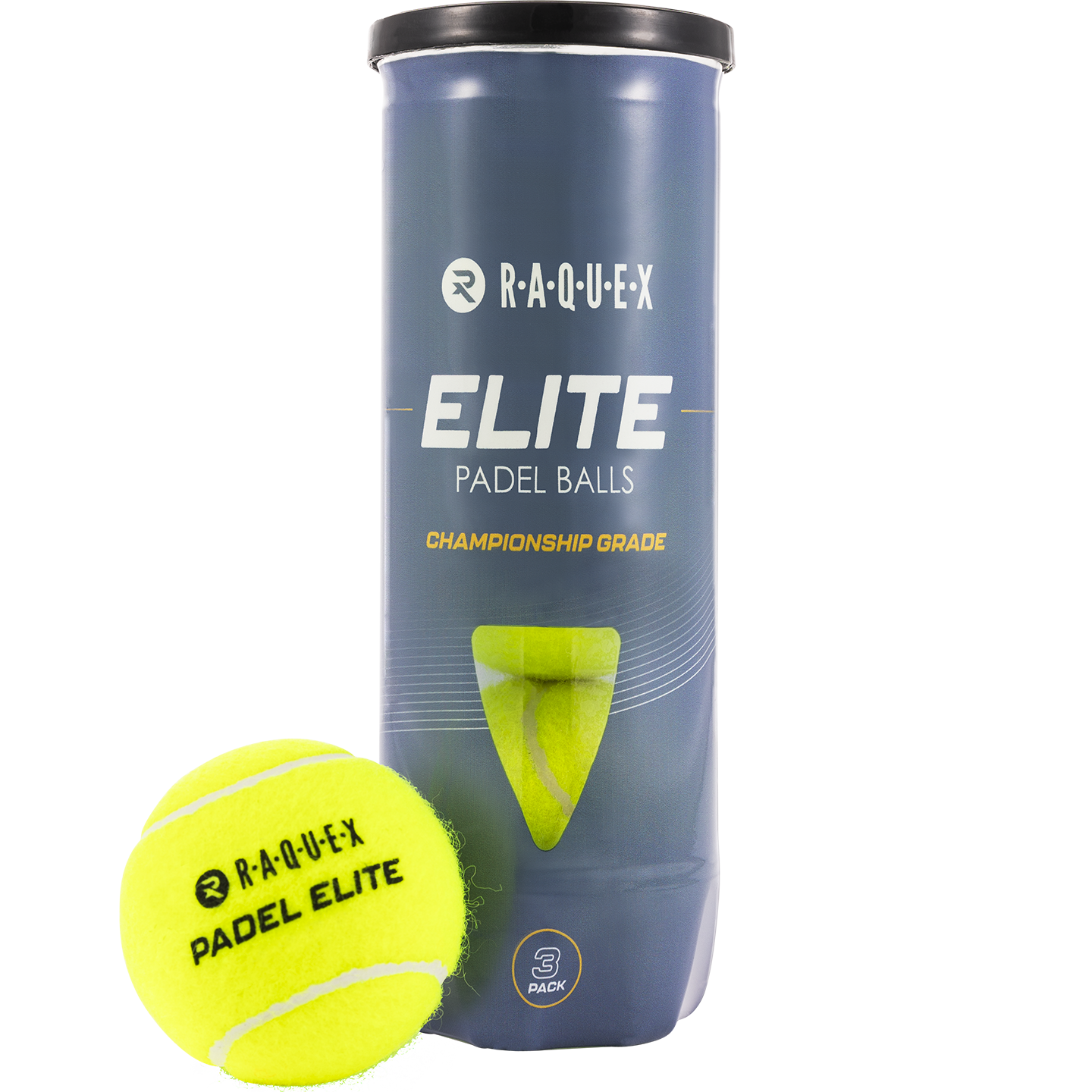 Padel Tennis Balls Tube of 3, Two Pressure Options, Raquex Elite Padel ...