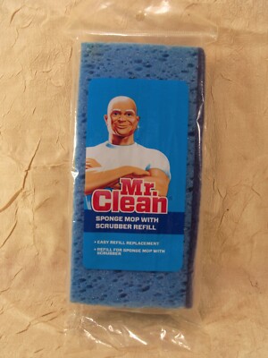 Mr. Clean Sponge Mop With Scrubber Refill Blue Replacement New | eBay