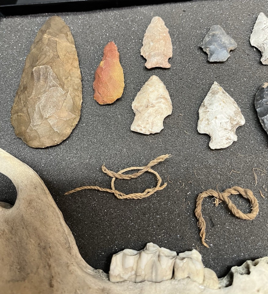 HOHOKAM 14 Arrowheads And Celt And Coyote Jaw Bone Authentic,SNAKETOWN ...