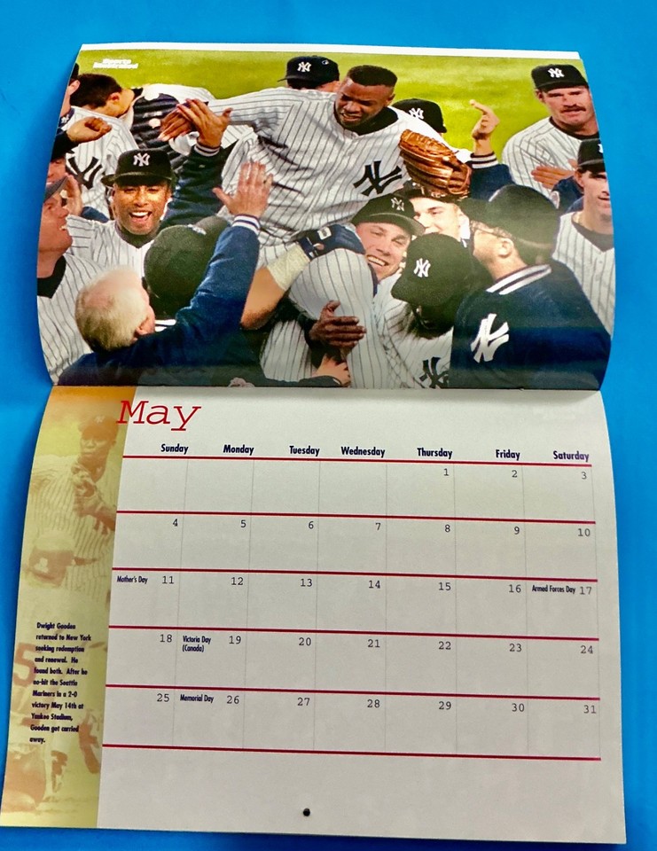 VINTAGE 1997 NEW YORK YANKEES WORLD SERIES CHAMPIONS BASEBALL CALENDAR ...
