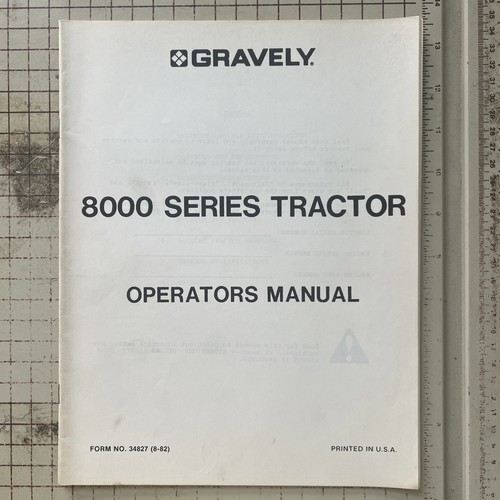 Gravely 8000 Series Tractor Operators Manual Form 34827 (8-82) 8122 ...