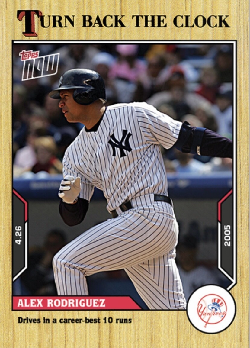 2021 Topps Now Turn Back the Clock - Alex Rodriguez #26 /330 for sale ...