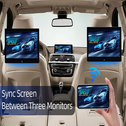 2PC Car Headrest Monitor 10.1in Touch Screen Android 12 1080P Tablet ...
