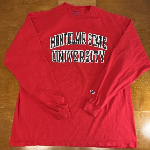 Montclair State Red Hawks Shirt Mens 2XL Red Long Sleeve Champion | eBay