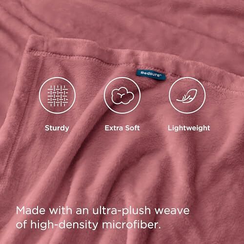 Fleece Throw Blanket for Couch Rose Pink - Throw (50" x 60") Dusty Rose ...