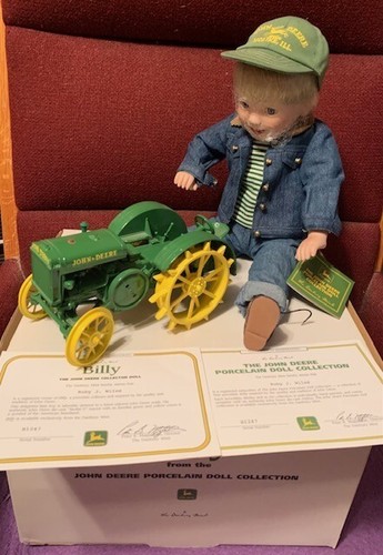 2000 Danbury Mint JOHN DEERE Porcelain Doll BILLY 12" Doll COA Tractor ...