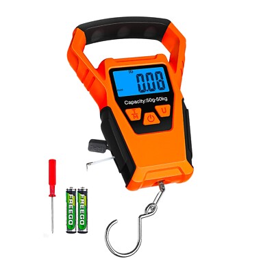 Waterproof Fishing Scale with Backlit LCD Display, 110lb max, with tape ...