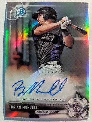 2017 Bowman Chrome Brian Mundell Auto Refractor /499 Rookie #cpa-bm ...