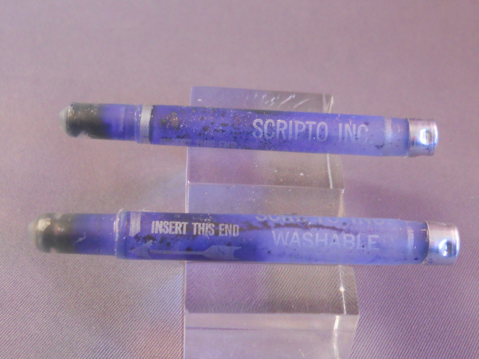 Scripto Ink Cartridge --washable blue--EMPTY--lot of 2 | eBay