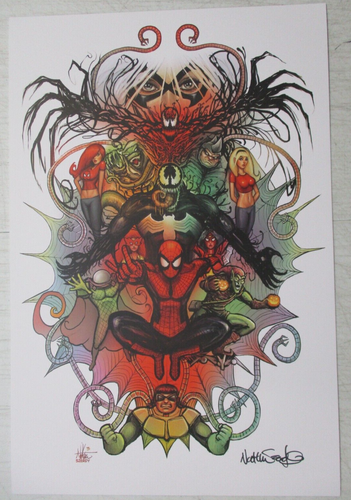 NATHAN SZERDY HAND SIGNED 12X18 ART PRINT SPIDER-MAN CAST TATTOO ART ...