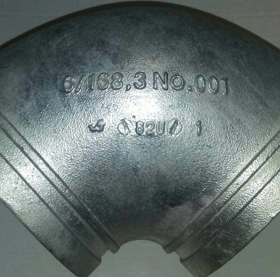 6" VICTAULIC FIRELOCK MODEL 001, GALVANIZED 90 DEGREE ELBOW, GRVD END ...