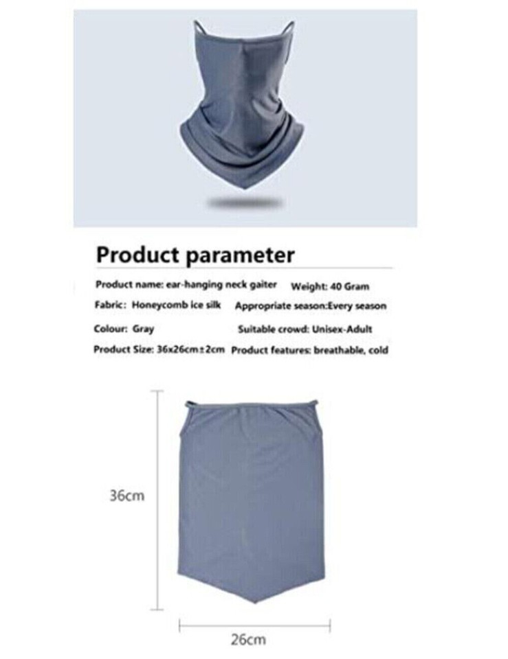 Cooling Neck Gaiter Scarf UV Sun Shield Face Mask Fishing Bandana with ...