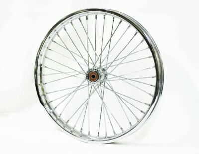 Chrome Spool 21" x 2.15" 40 Spoke Front Rim Wheel Harley Chopper Bobber ...