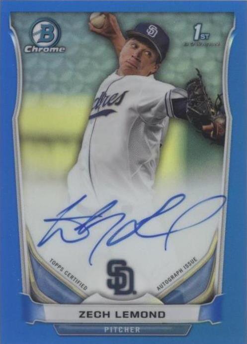 2014 Bowman Draft - Chrome Draft Pick Autographs Zech Lemond #BCA-ZL ...