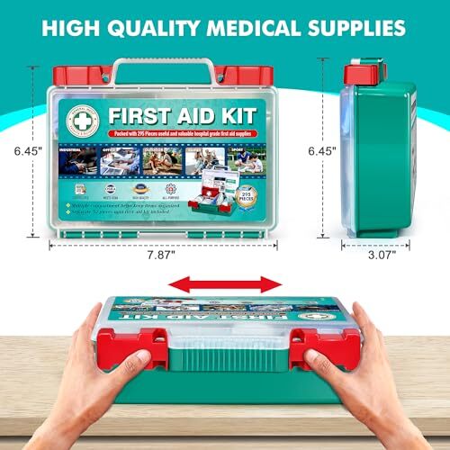 295 Pieces Professional First Aid Kit - HardCase First Aid Box ...