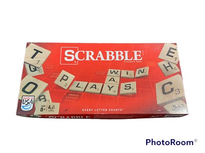 New Hasbro Scrabble Crossword Game Wooden Letter Tiles Classic Family ...