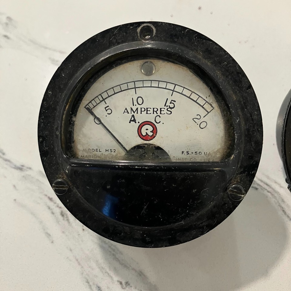 Vintage Marion Electric HS2 DC Panel Meter Lot (2) – Ammeter & Volt ...