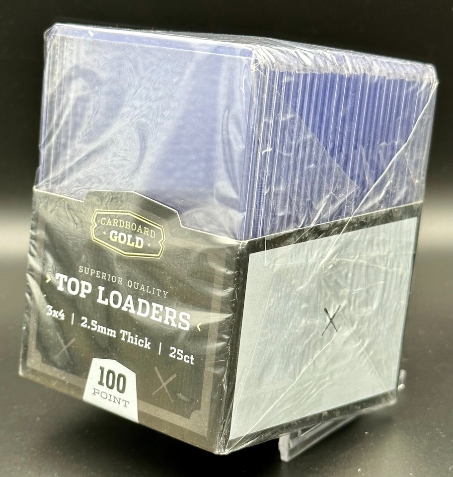 100 PT CARD TOP LOADERS Cardboard Gold Premium 3x4 Inch Trading Cards ...