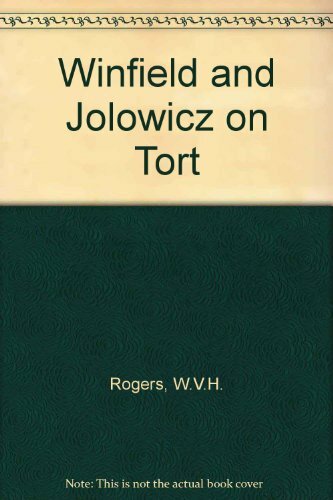 Winfield and Jolowicz on Tort By W.V.H. Rogers. 9780421587304 | eBay