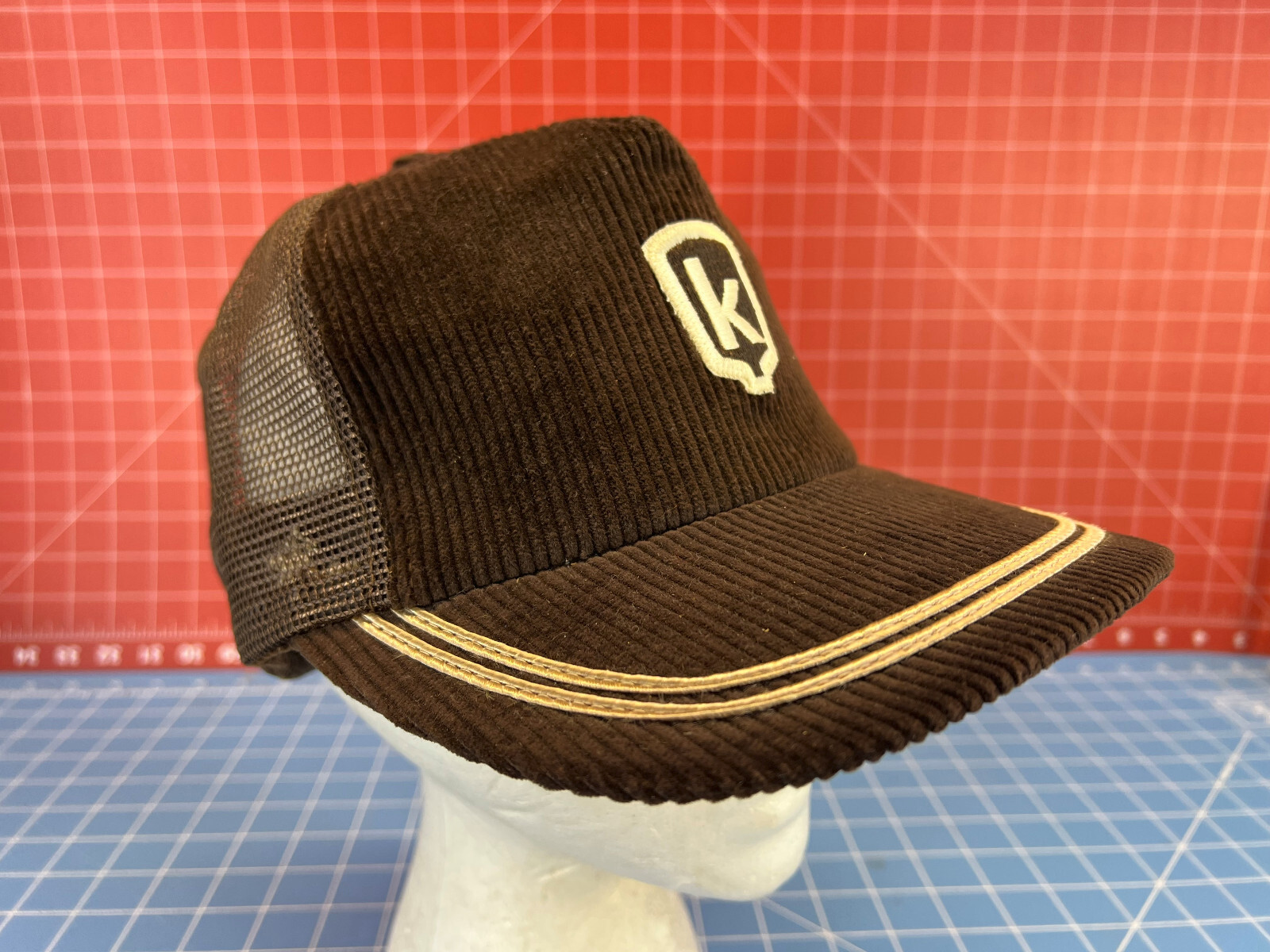 Vintage Keltgen Seed Corduroy Hat Farm Corduroy & Mes… - Gem