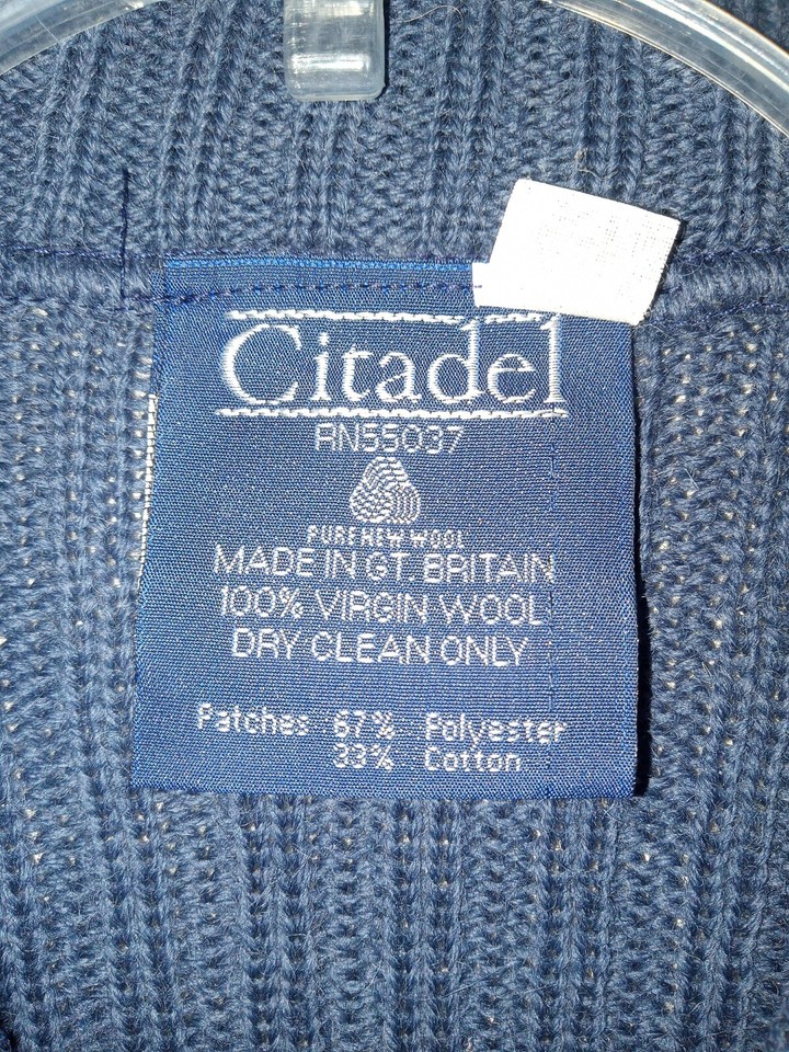 The Citadel Military College 100% Virgin Wool Uniform Sweater Gt ...