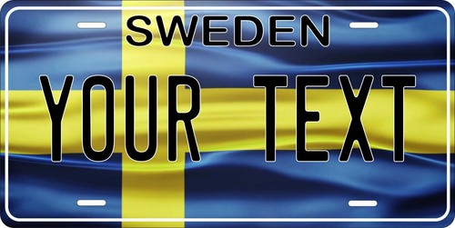 Sweden Flag Wave License Plate Personalized Car Bike Motorcycle Custom ...