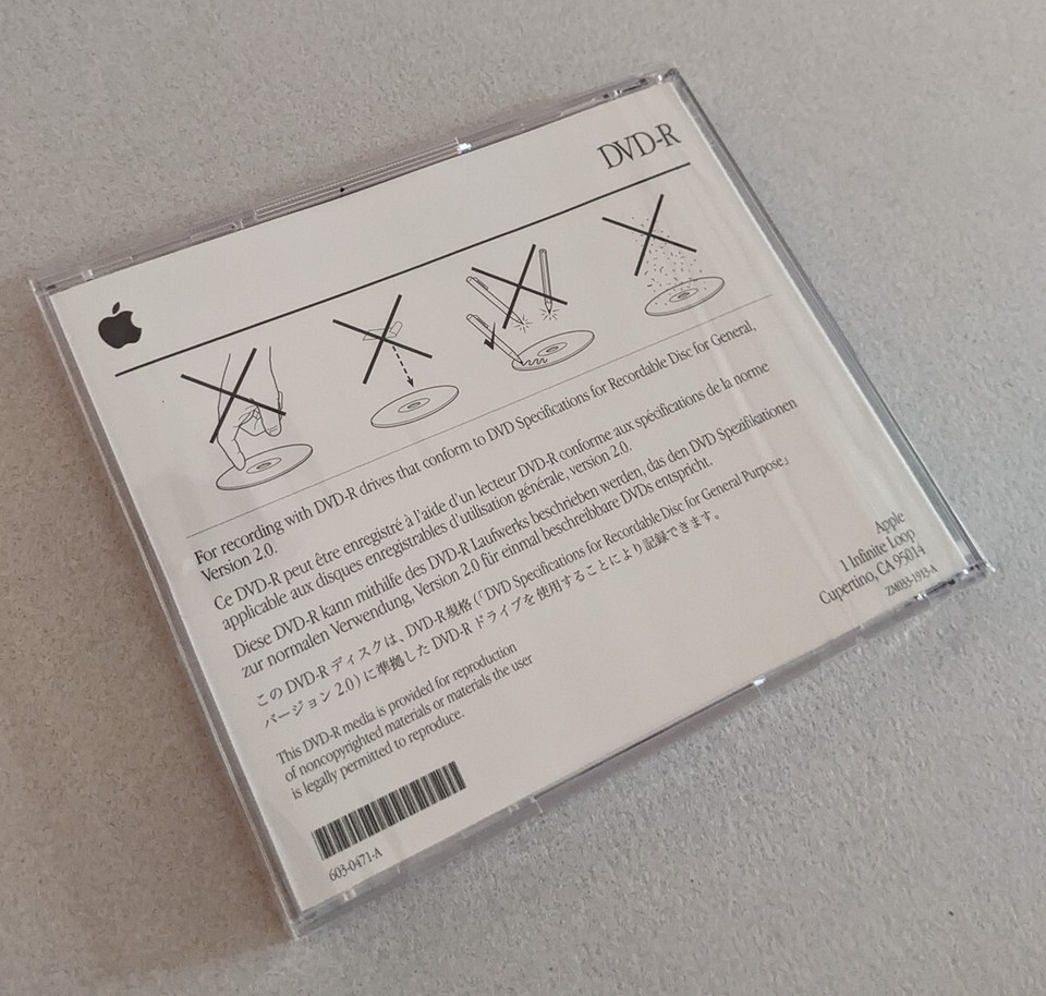 Apple DVD-R 4.7GB Media Certified for Apple DVD-R drives - blank ...