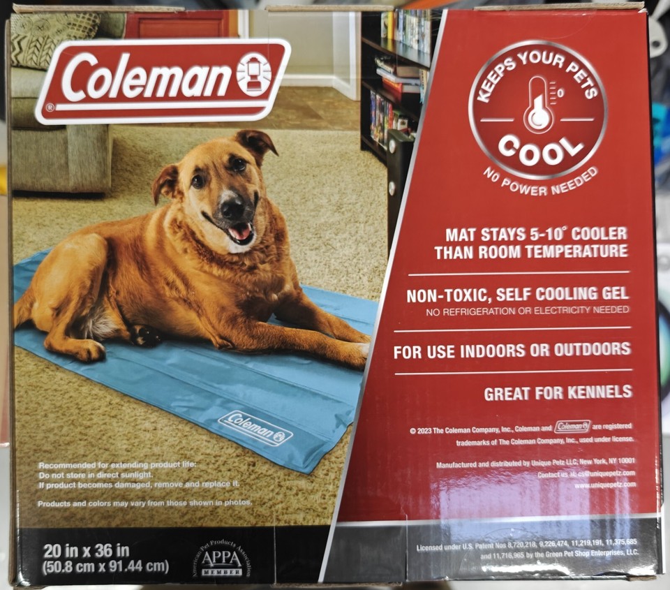 Coleman Comfort Cooling Gel Pet Pad Mat in Large 20"x36", for Large ...