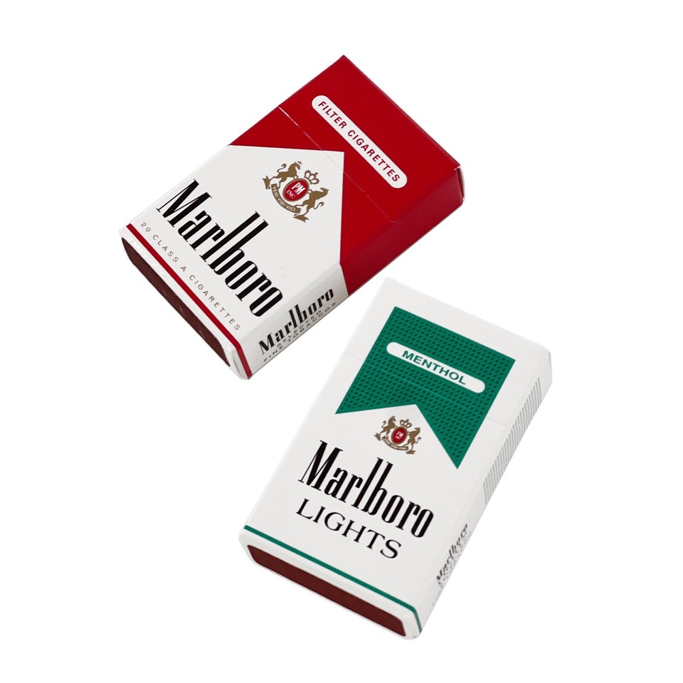 Vtg 90s Miniature Marlboro Red Cigarette Pack Flip Top Box Matches ...