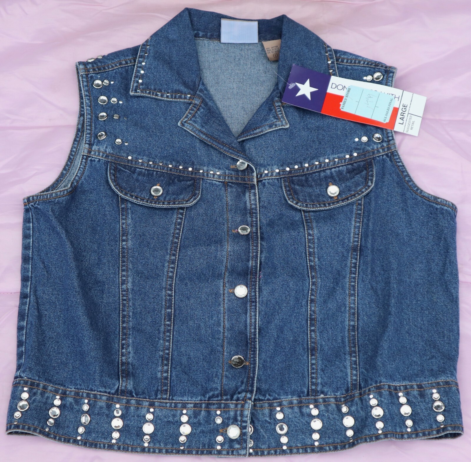 DON'T MESS WITH TEXAS Vest Jacket For WOMEN/GIRLS. Size - L . TAG NO ...
