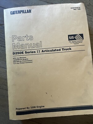 Caterpillar D250E Series II 4PS ARTICULATED TRUCK PARTS MANUAL Catalog ...