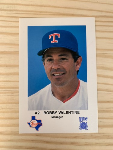 1986 Rangers Lite #25 Bobby Valentine MG - TEXAS RANGERS / Rare ...