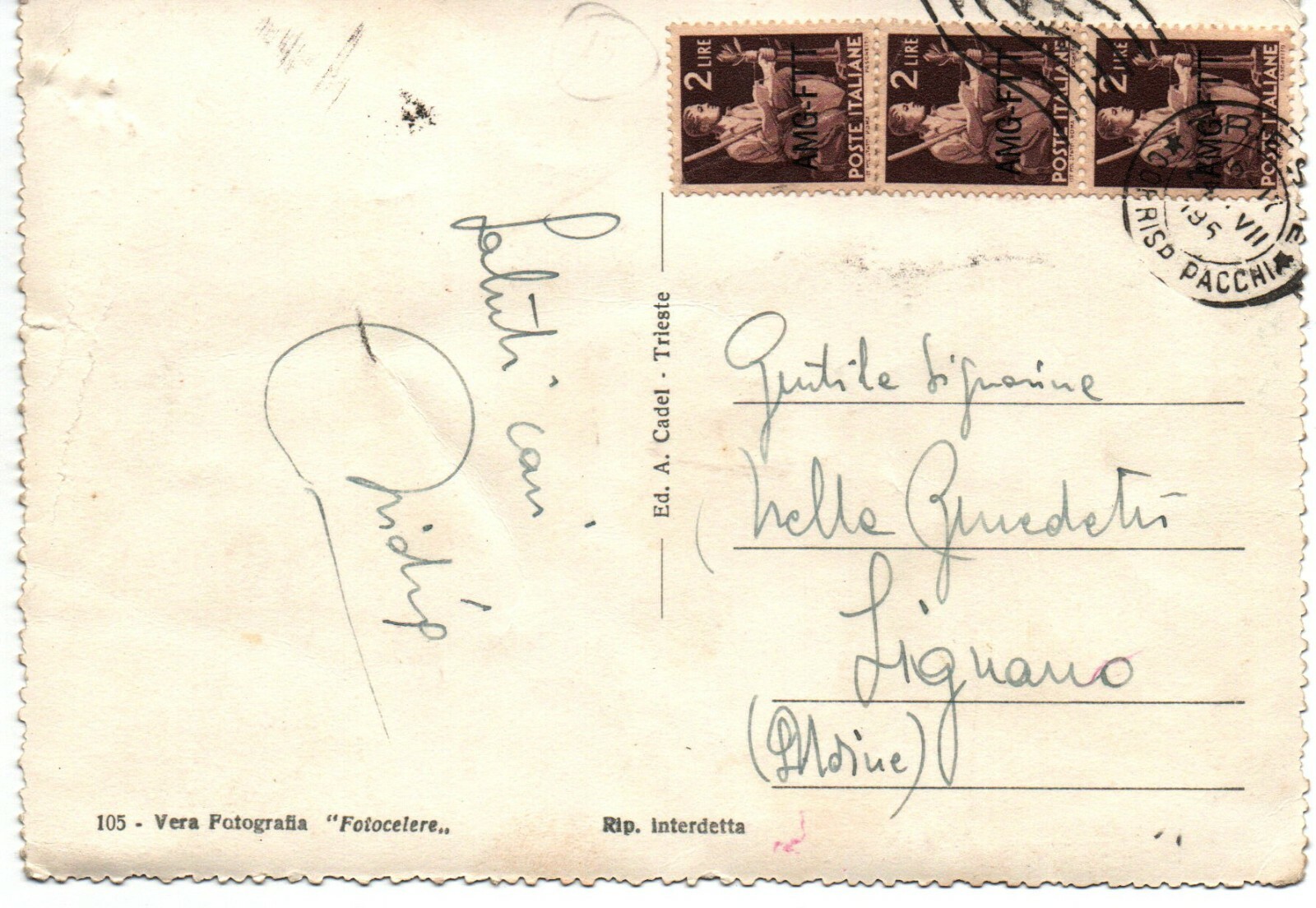 ts 329 1950 TRIESTE Piscina del Bagno Ausonia - AMG-FTT - VG -Ed ...