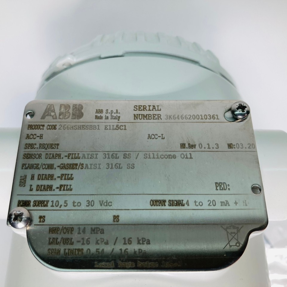 NEW ABB 2600T 266HSH Pressure Transmitter / 266HSHESBB1 | eBay