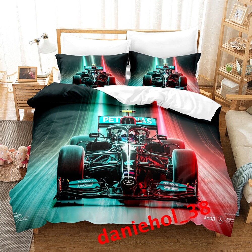 F1 Cycle Racing Duvet Cover Pillowcase Doona Bedding Set Matching ...