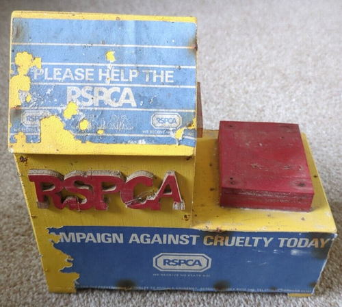 Vintage RSPCA Begging Dog Collection Wooden Box GWO Advertising Wood ...
