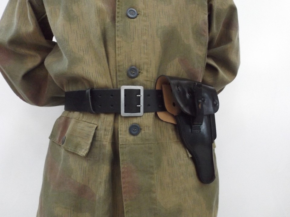 WWII WEHRMACHT GERMAN OFFICER DOUBLE CLAW BLACK BELT length 47" from ...