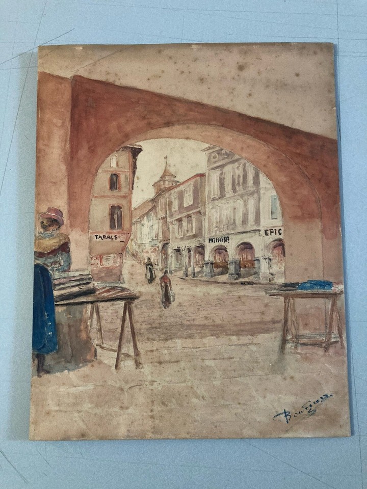 Very Pretty Painting Watercolour Panel Cardboard Arches Mirepoix? A ...