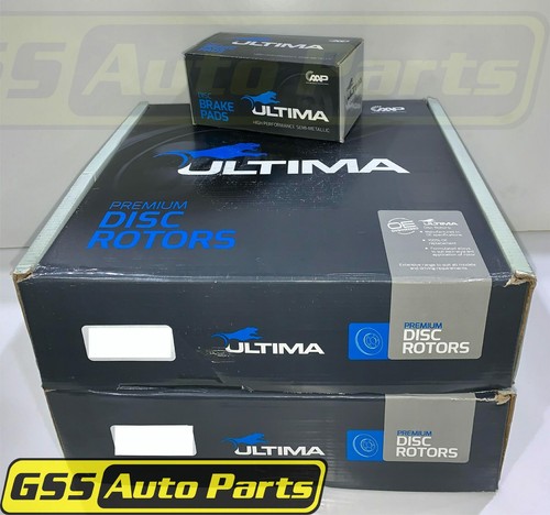 Ultima Front Brake Disc Rotors (pair) & 4wd Brake Pads AAP573-DB1333 ...