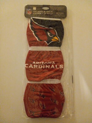 Arizona Cardinals NFL - 3 Pack Adult Cloth Face Mask Covering - NEW | eBay